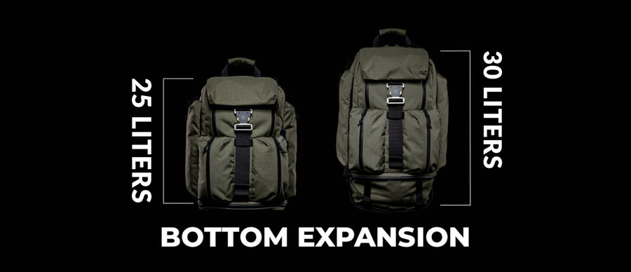 HURU Model A Urban Expandable Backpack Waterproof Unisex, 30l